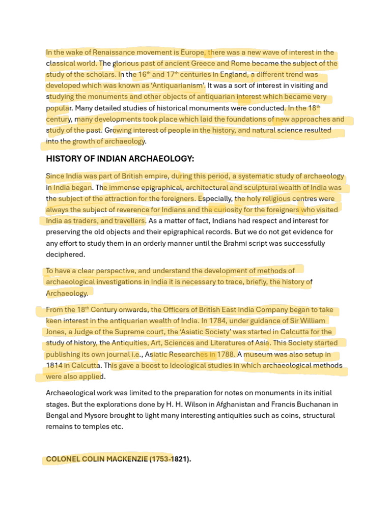 History of Archaeology in India | PDF | Archaeology