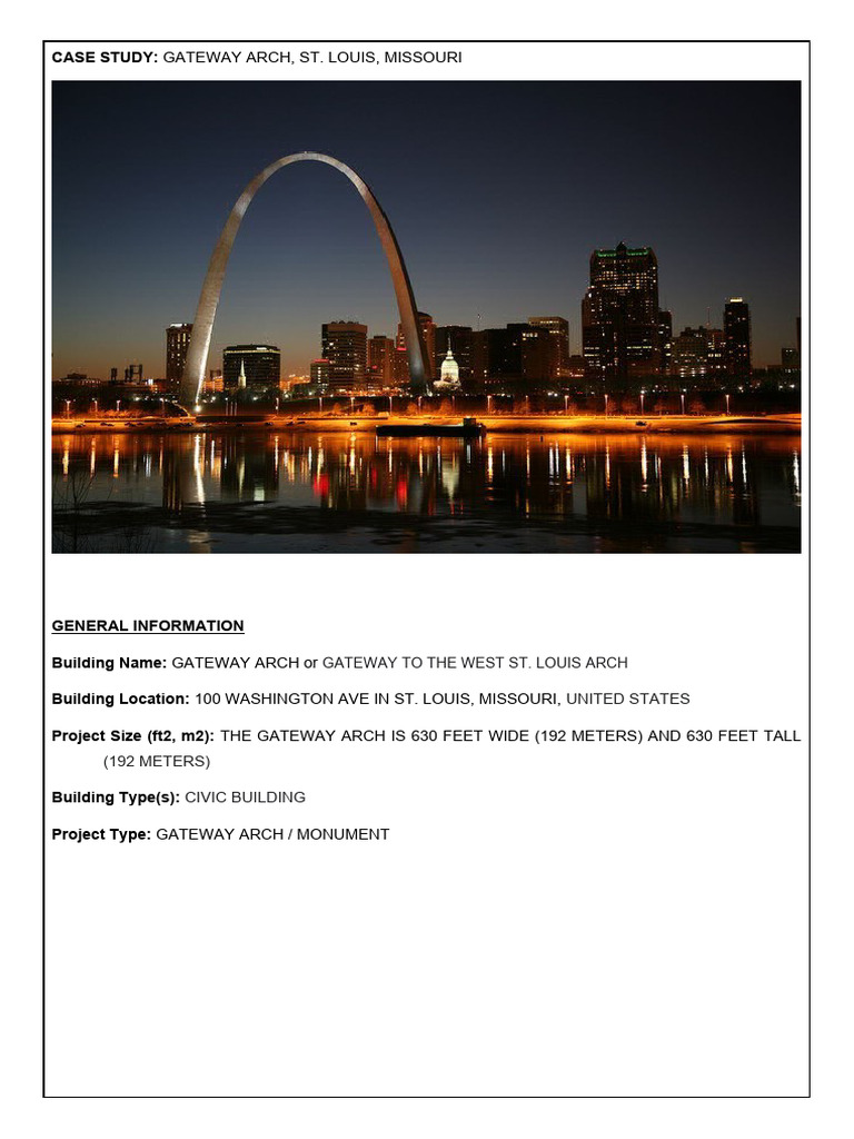 Gateway Arch: Design and Dimensions | PDF | Art