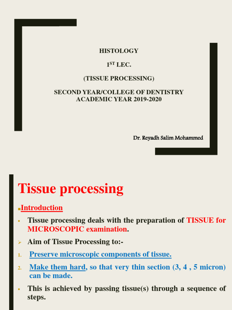 Tissue Processing | PDF | Fixation (Histology) | Histology