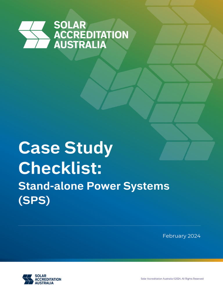 SPS Accreditation Case Study Checklist | PDF | Photovoltaics | Solar Panel