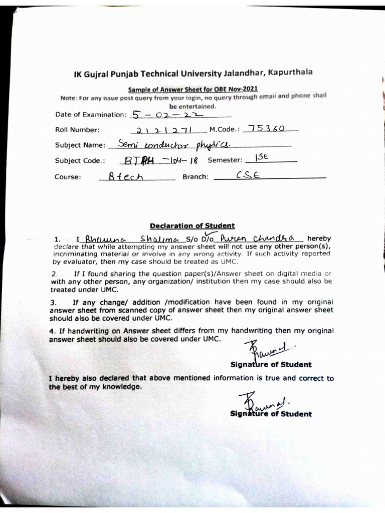 Exam Sheet Preview | PDF