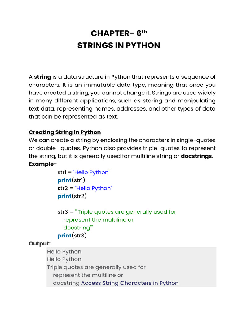 Python String Basics and Operations | PDF | String (Computer Science) | Software Engineering