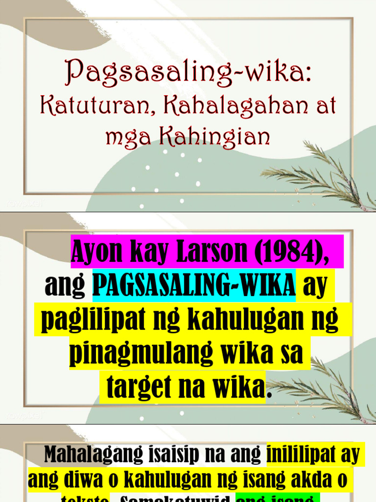 Pagsasaling Wika - 081315 | PDF