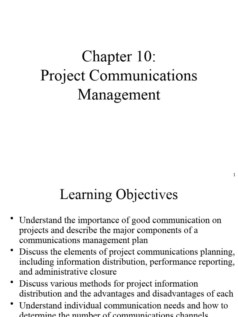 Chapter 10 Communication Management | PDF | Communication | Information