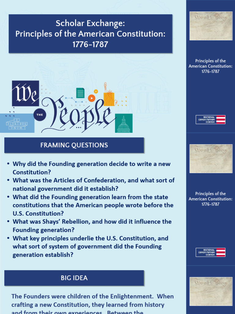 Principles of The Constitution 1776-1787 PPT | PDF | The Federalist ...