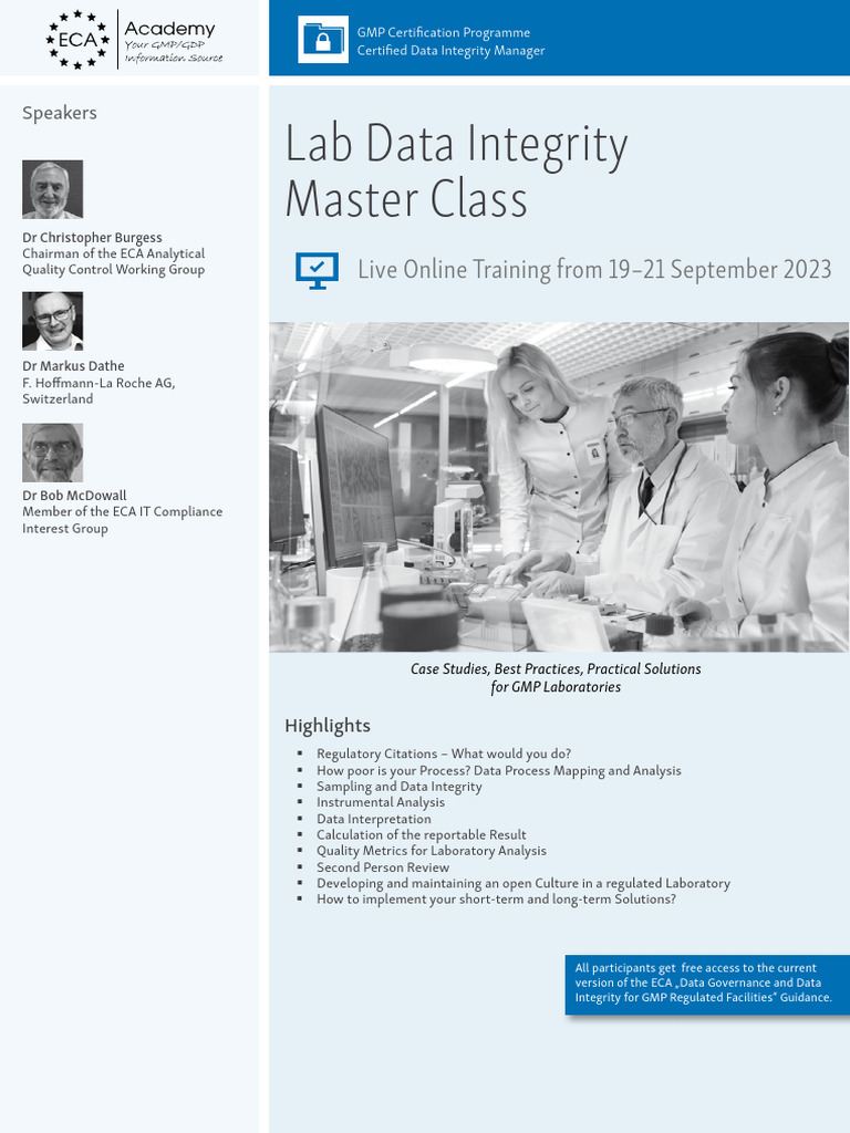 ECA Lab Data Integrity MC LOT | PDF | Audit | Sampling (Statistics)