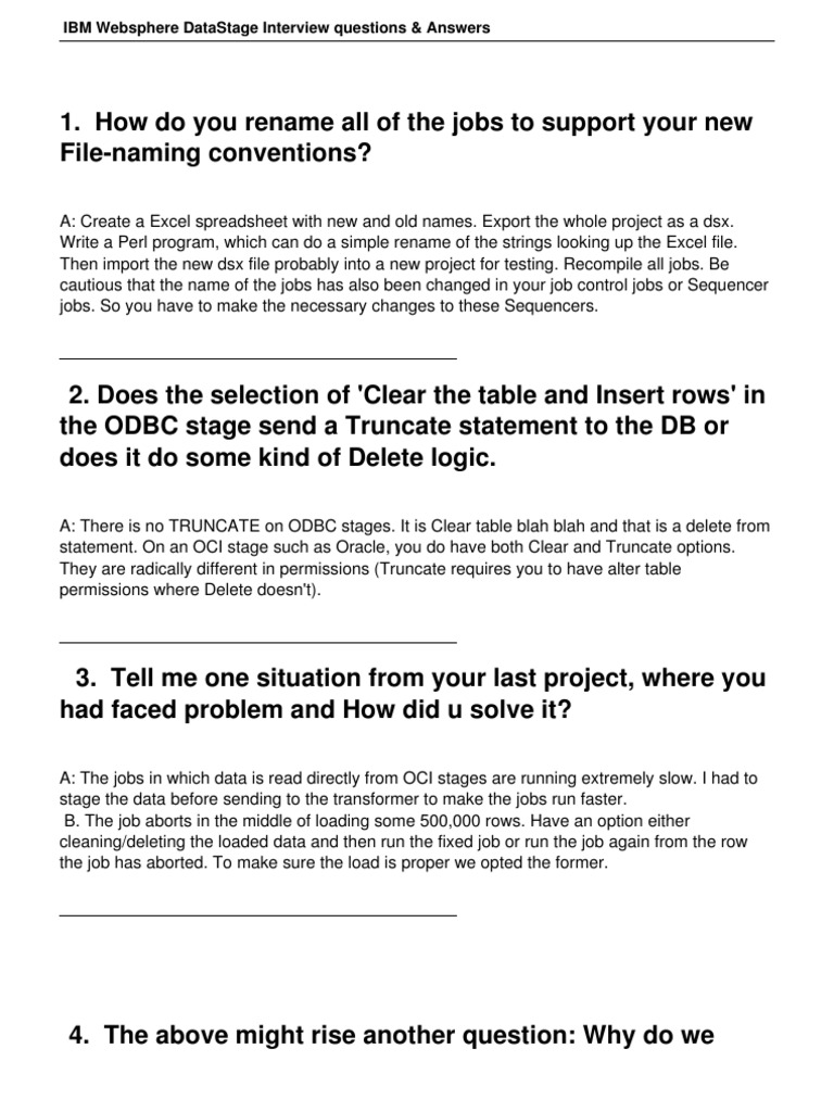 21 Ibm Websphere Datastage Interview Questions A Answers | PDF | Subroutine | Databases