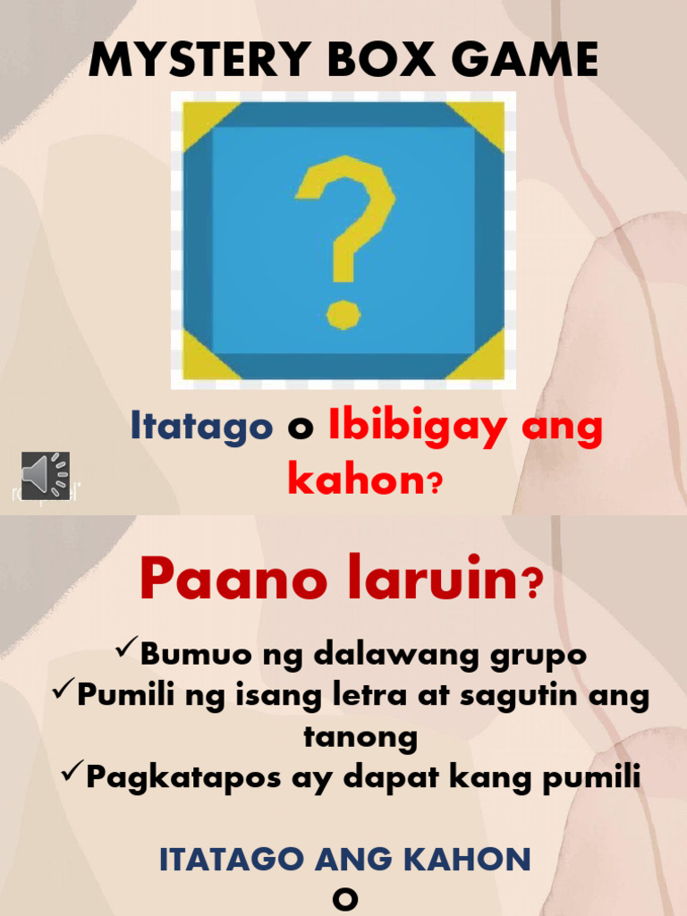 Mystery Box Game - Grade 7 | PDF