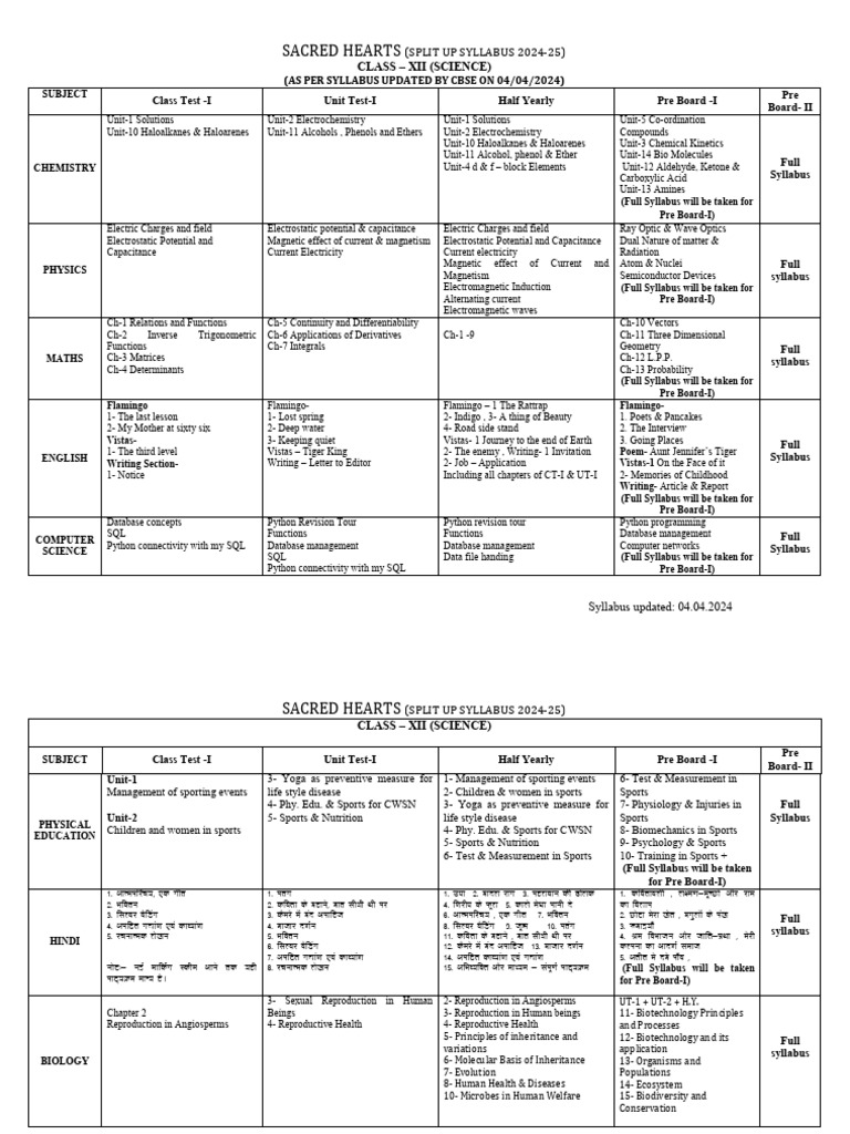 Class 12 CBSE Syllabus 2024-25 | PDF | Databases | Macroeconomics
