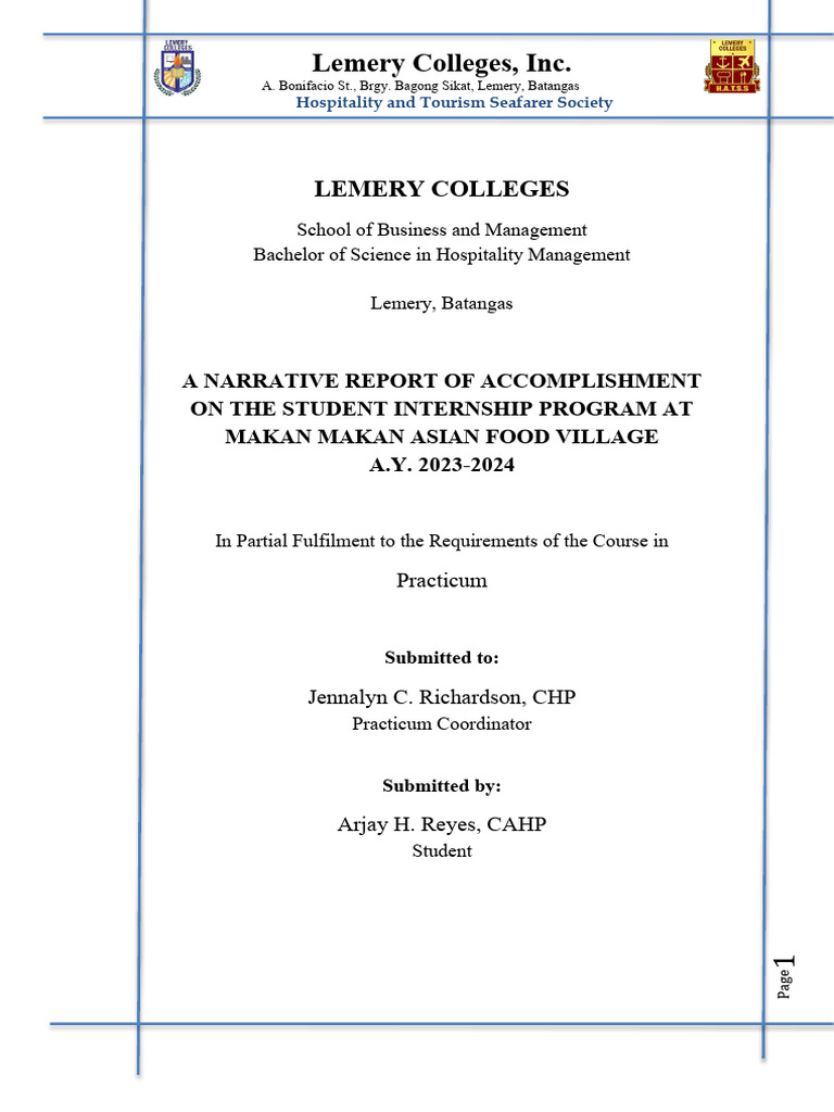 OJT Narrative Report Format | PDF | Self-Improvement | Wellness