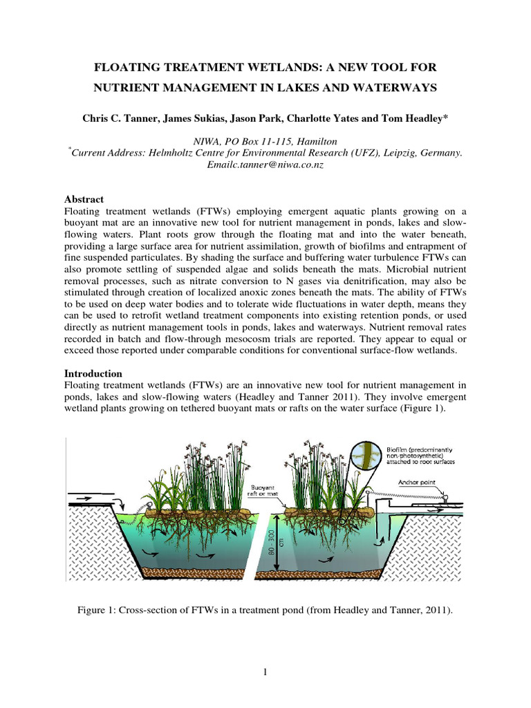 Floating Treatment Wetlands for Nutrient Management | PDF | Wetland ...