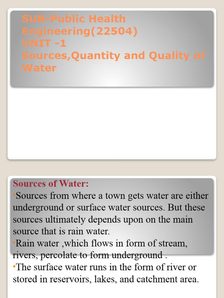 Phe Chapter-1 PPT 22-09-2021 | PDF | Water | Water Purification