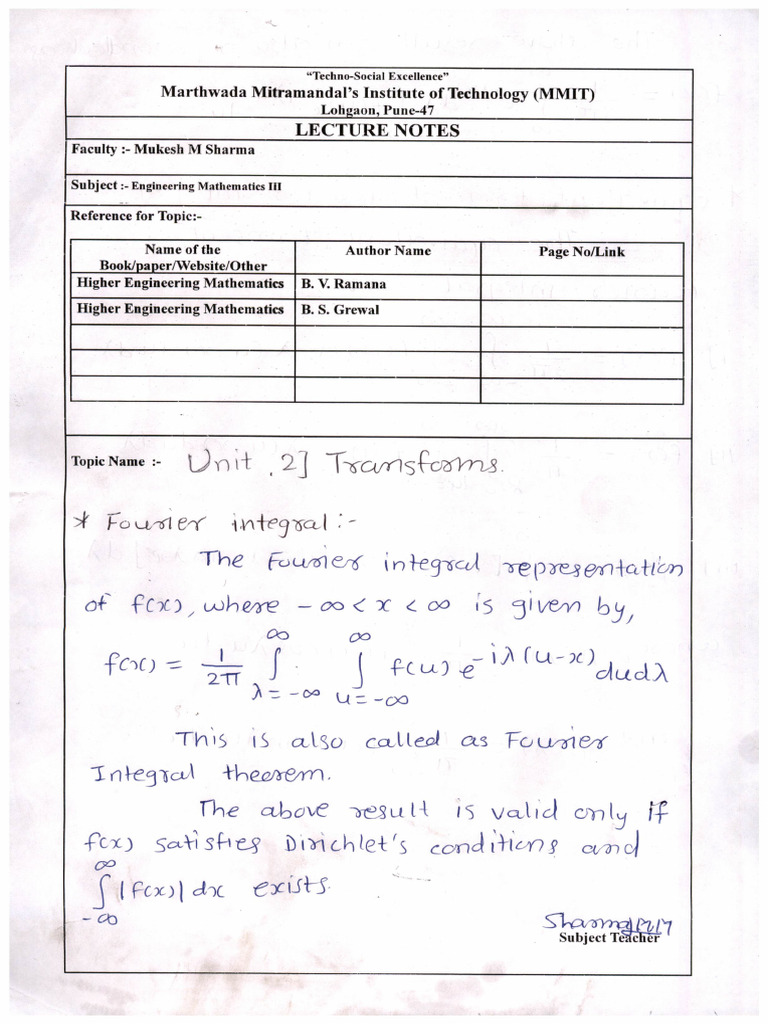 Notes of Unit 2 - Transforms | PDF