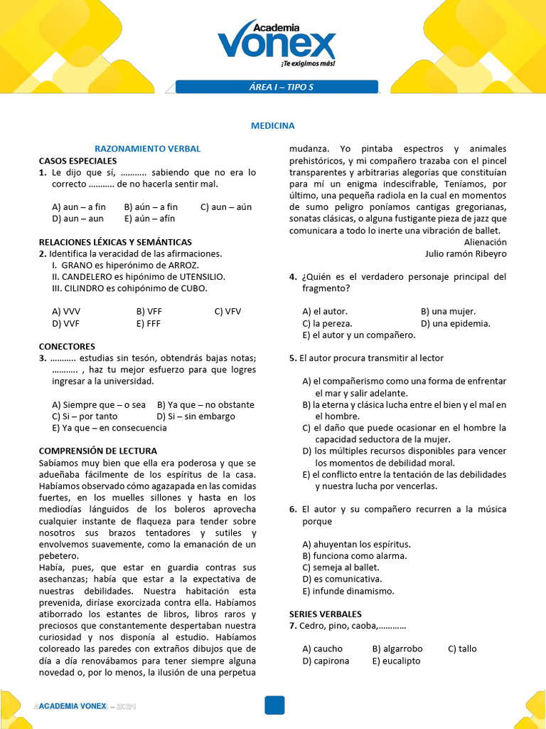 Sem HV s20 Exsa Area I Sin Claves | PDF | Articulación | Enlace covalente