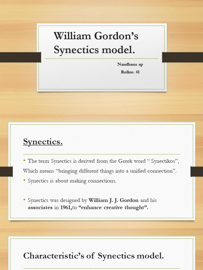 William Gordon's Synaptic Model | PDF | Analogy | Metaphor