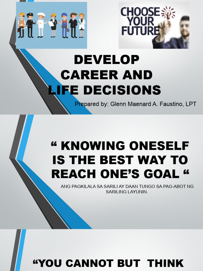 Lesson 4 Develop Career and Life Decisions | PDF | Cognitive Science ...