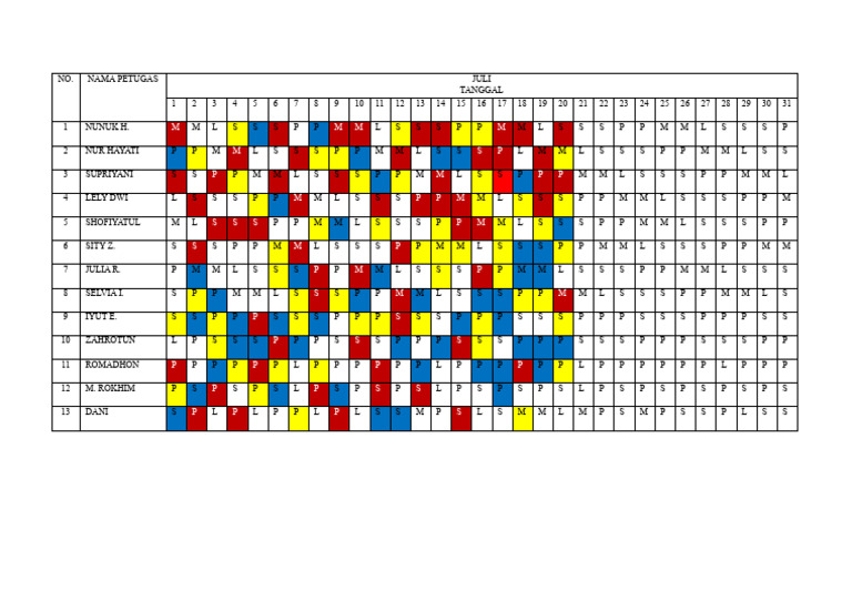 Jadwal Apar Juli 2024 | PDF