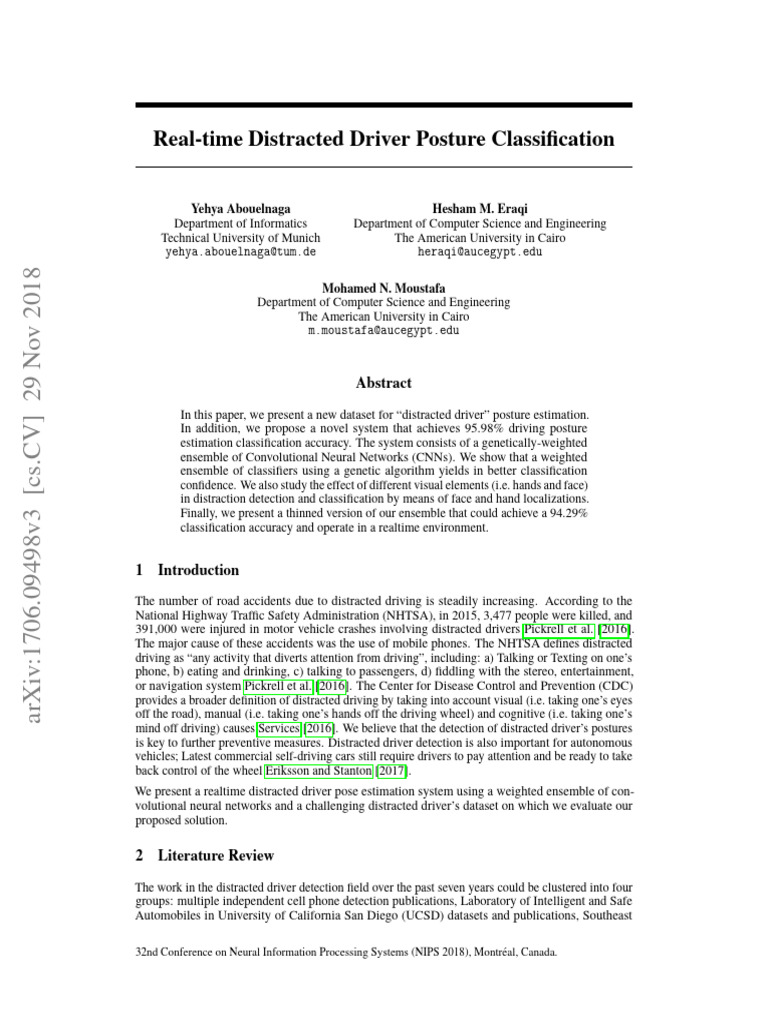 Real-time Distracted Driver Detection | PDF | Artificial Neural Network ...