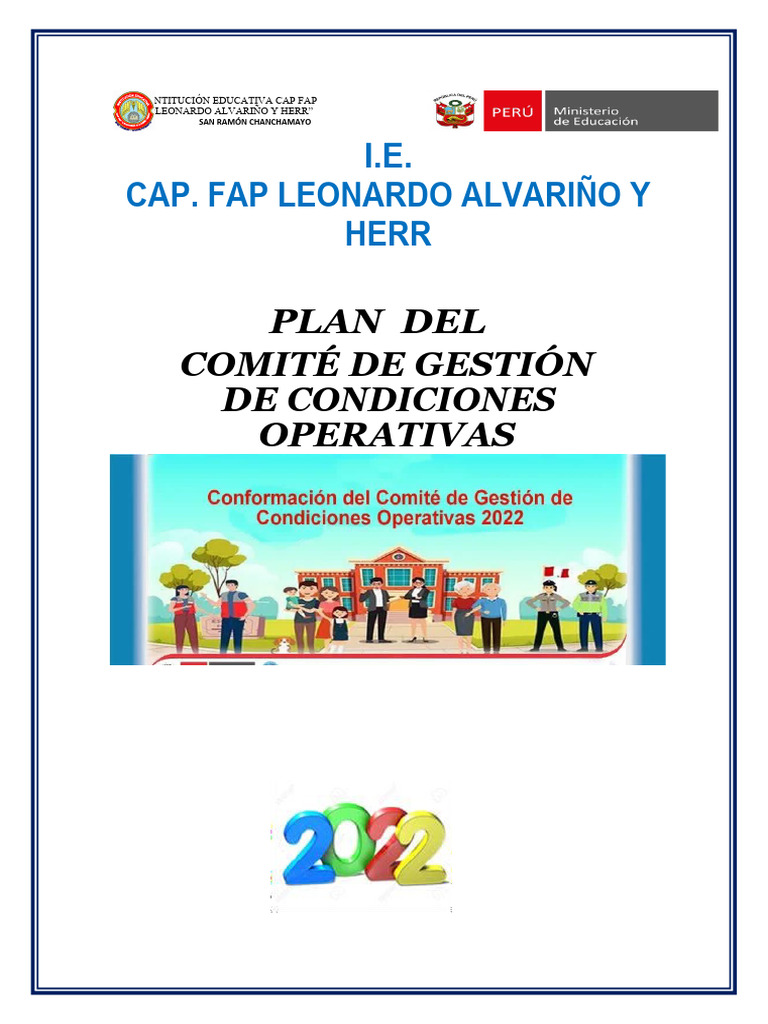 Plan de Comite de Gestión de Condiciones Operativas | PDF