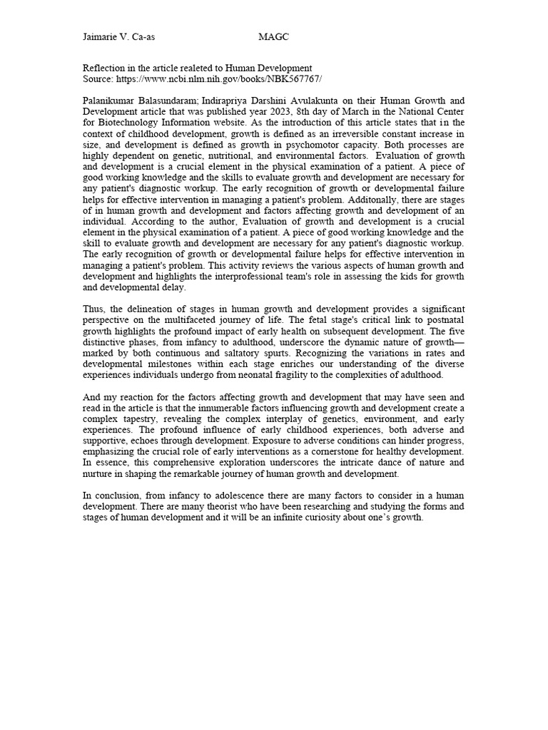 Reaction Paper#2 - Jaimarie Ca-As | PDF | Developmental Psychology ...