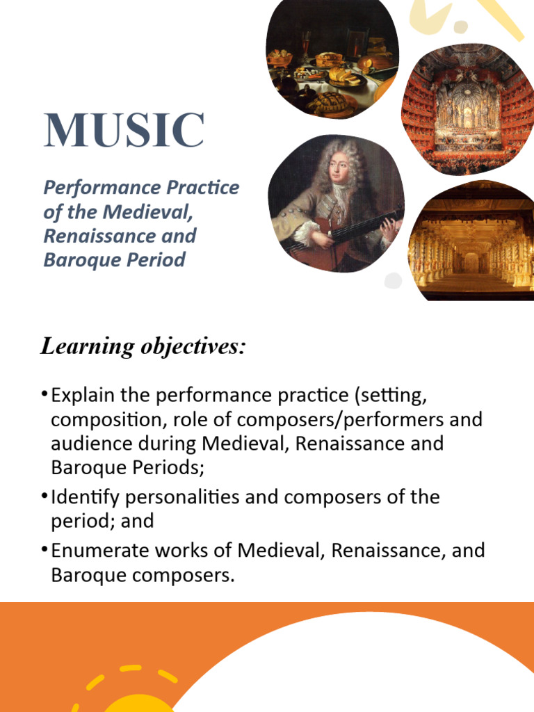 MUSIC9 - Q1 - Performance Practice of The Medieval, Renaissance and Baroque Period | PDF ...