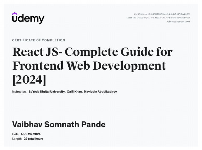 React JS Complete Guide Vaibhav Pande | PDF