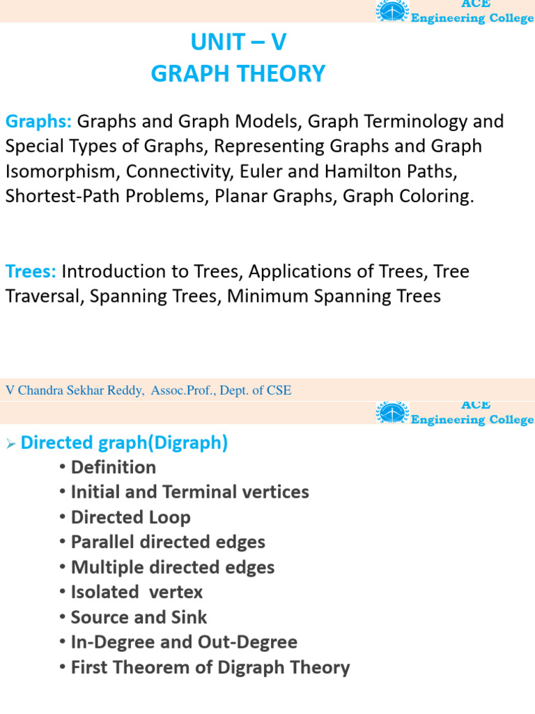 UNIT V A | PDF | Vertex (Graph Theory) | Graph Theory