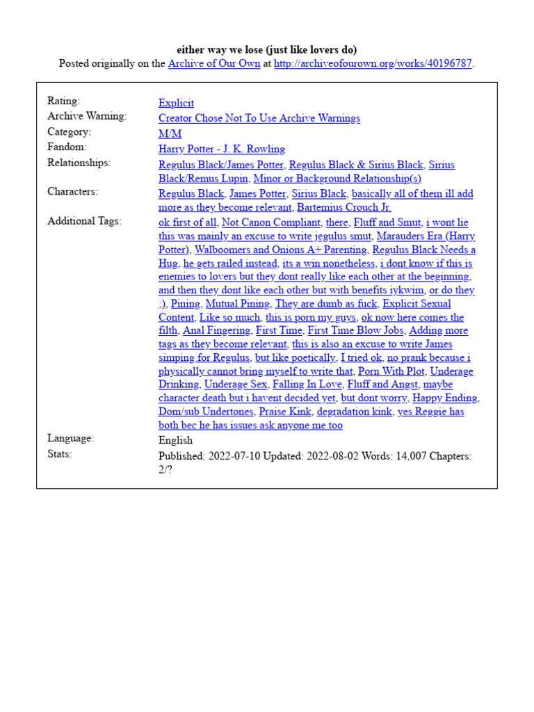 Regulus and James: A Marauders Romance | PDF | Mystery, Thriller ...