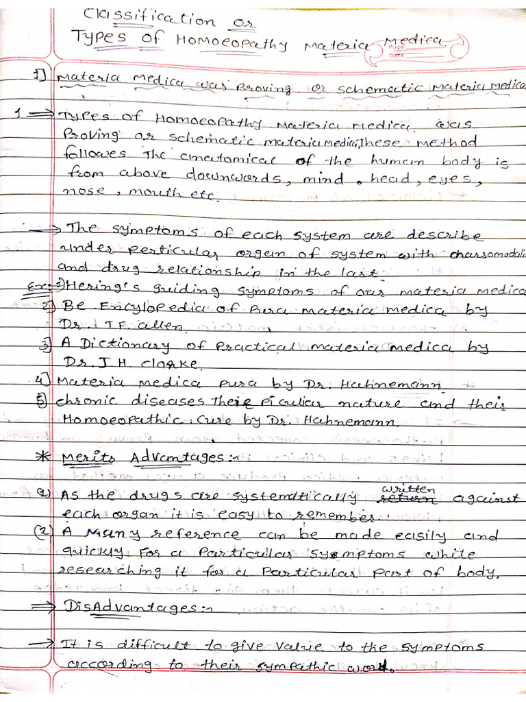 Types of Homeopathic Materia Medica and Advantage and Disadvantage | PDF