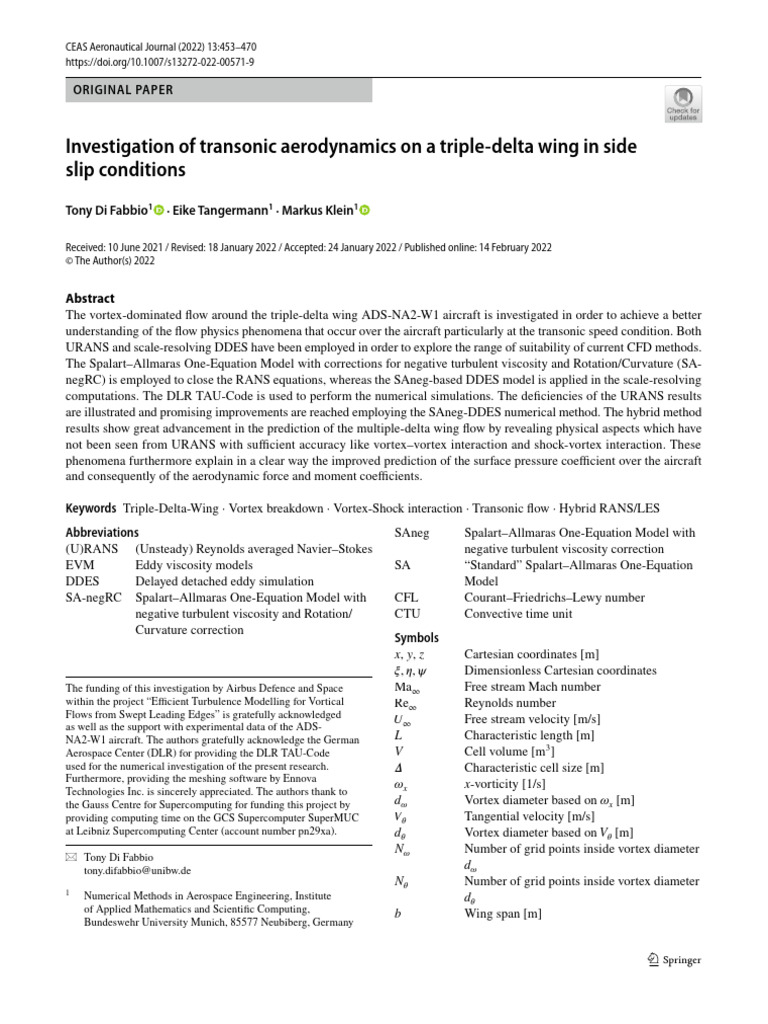 Investigation of Transonic Aerodynamics On A Triple-Delta Wing in Side ...