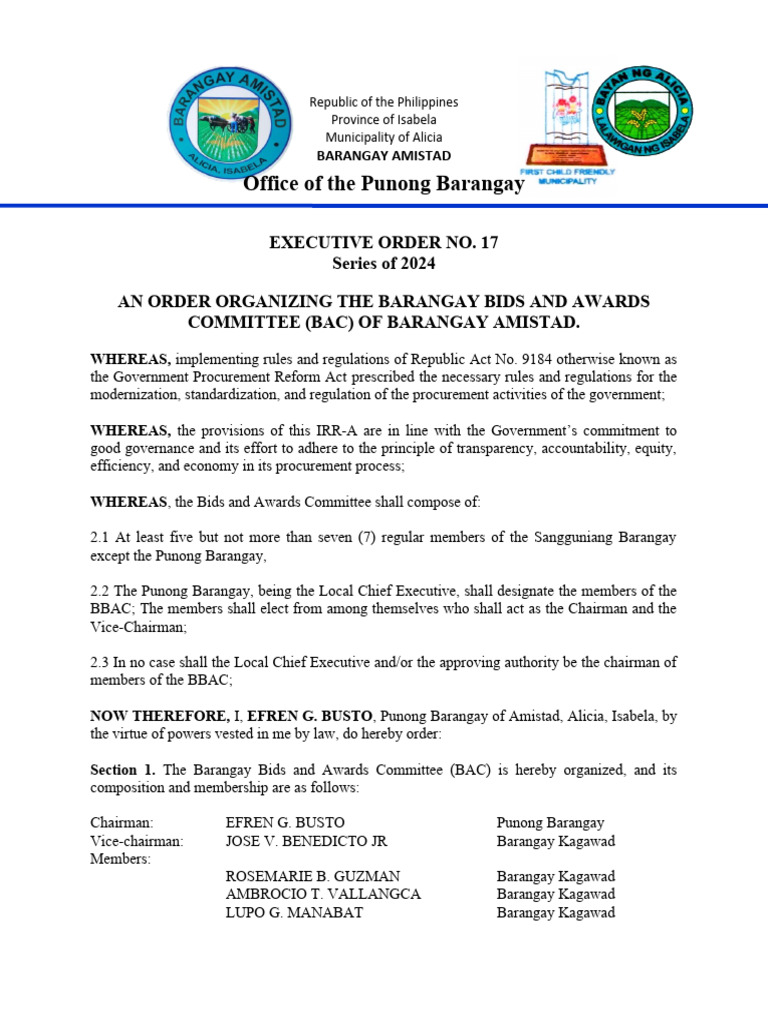 Eo No. 19 Bac | PDF | Government | Justice