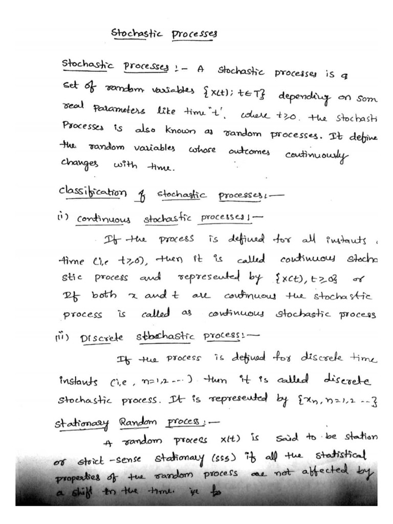 MSF Unit V - Stochastic Process | PDF