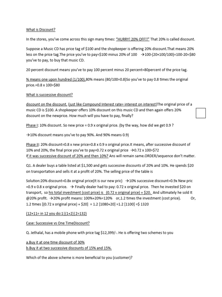 What Is Discount | PDF | Profit (Economics) | Prices