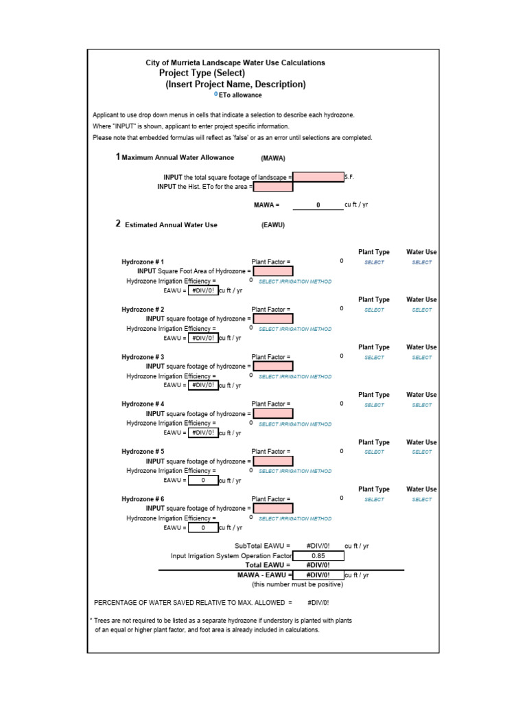 Landscape Water Use Calculations PDF | PDF | Irrigation