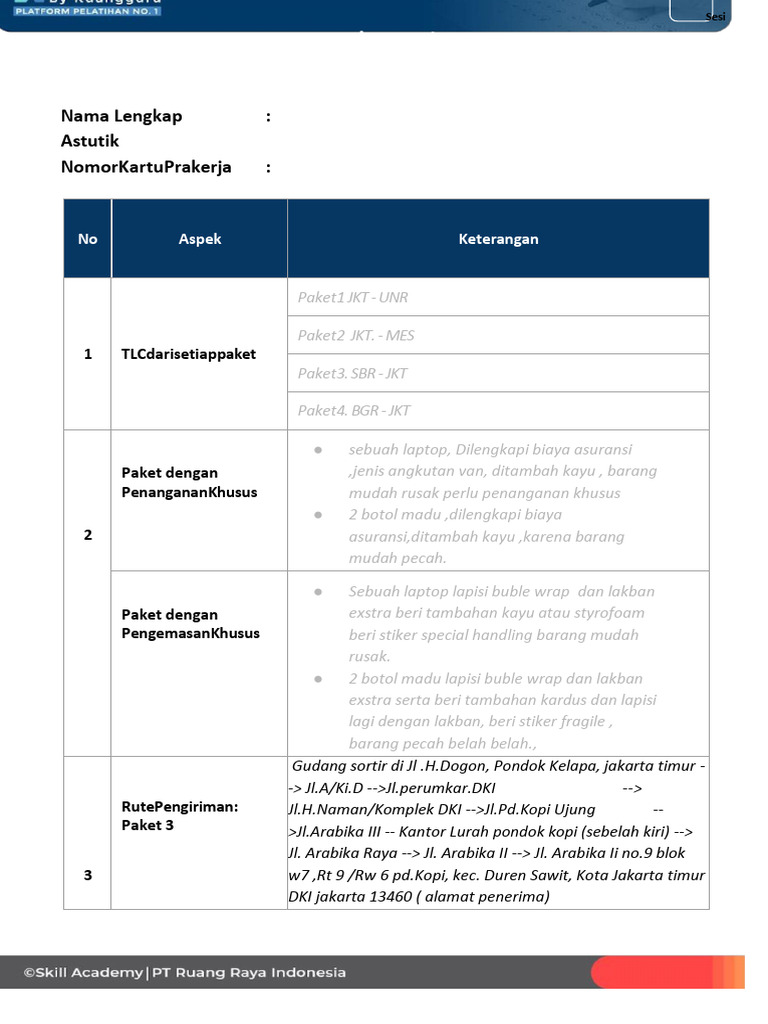 Bagi Kode Resi, Jenis Dan Rute | PDF