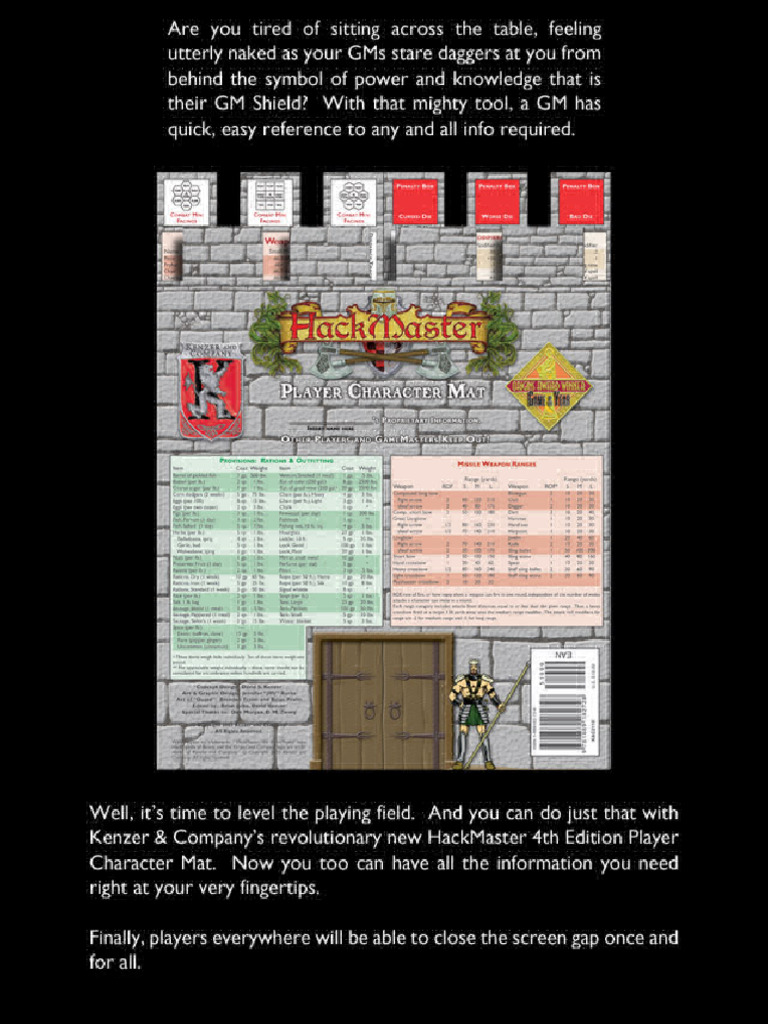 Hackmaster Player Character Mat | PDF