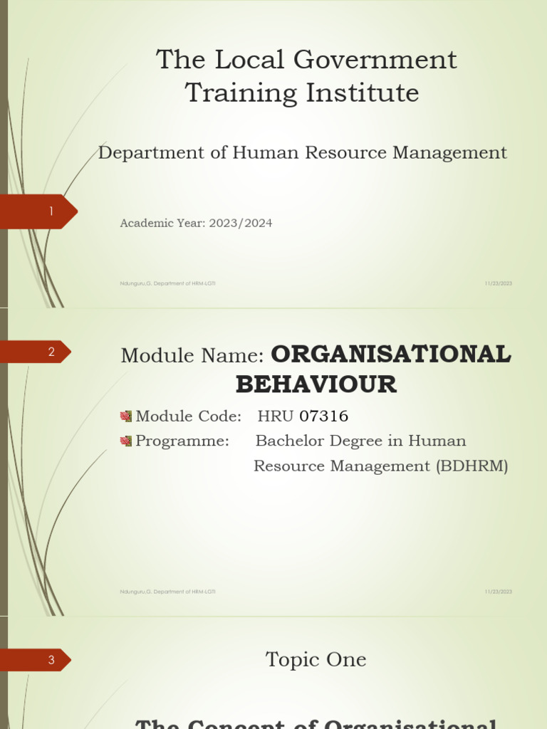 Topic 1 Concept | PDF | Behavior | Organizational Behavior
