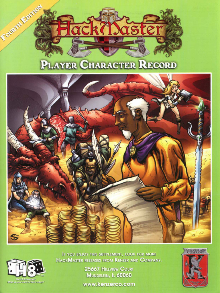 Hackmaster Player Character Record Sheets | PDF