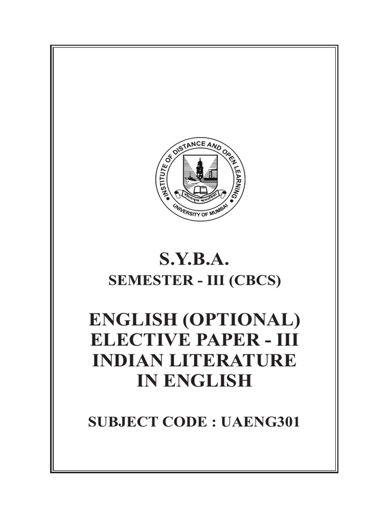 SYBA English Indian Literature Semester III | PDF | Sri Aurobindo