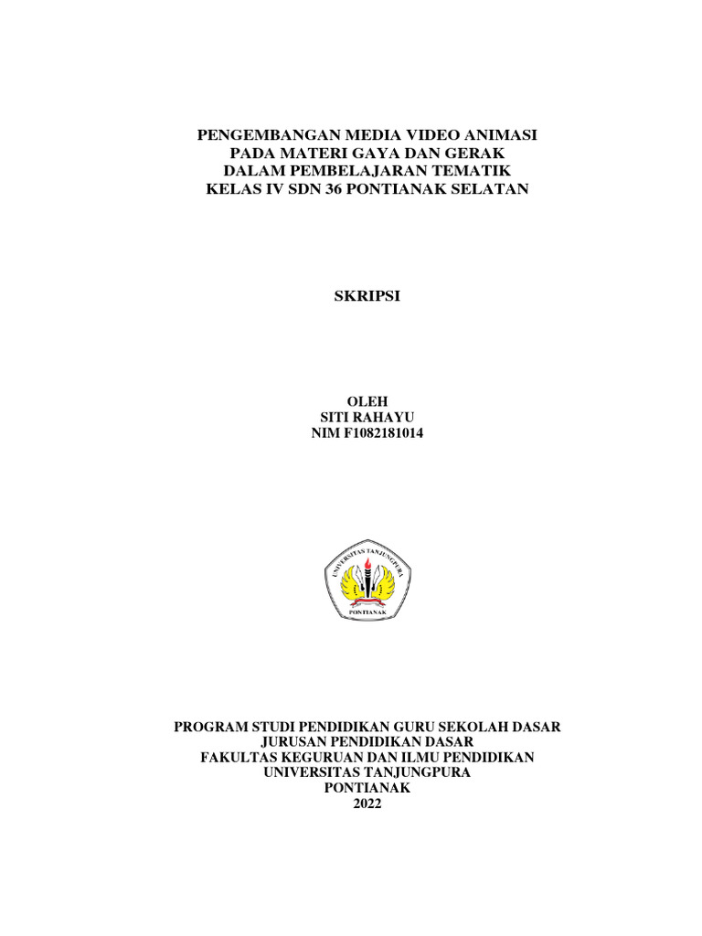 Skripsi Siti Rahayu Fi082181014 PGSD Fkip Untan | PDF