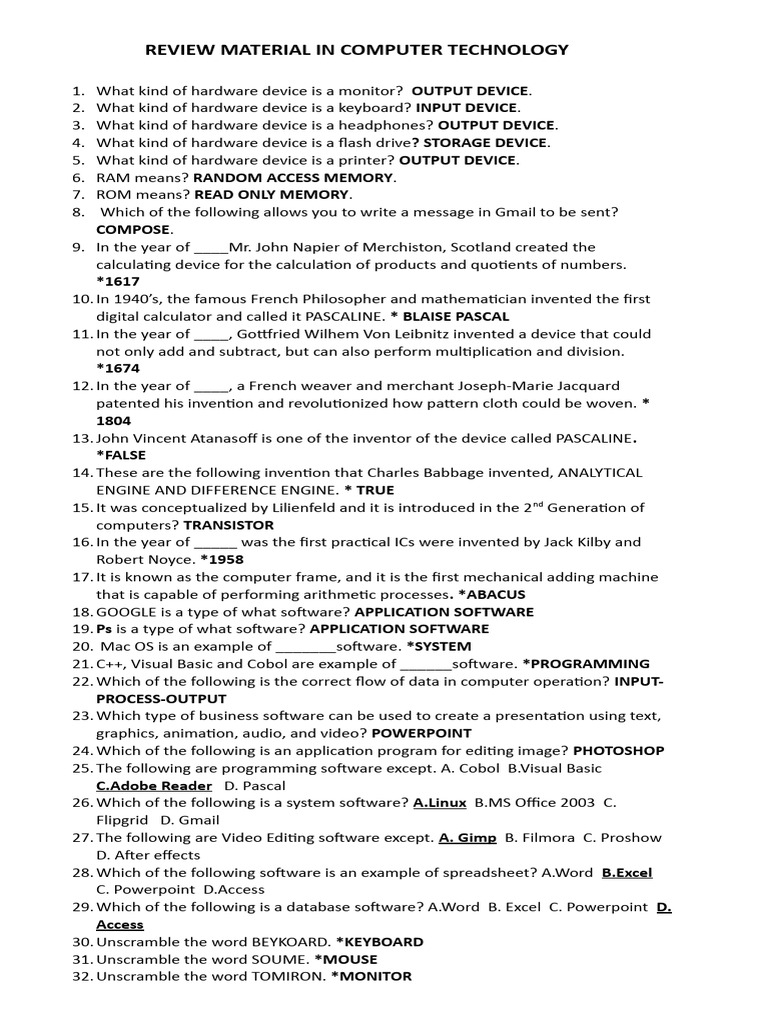 Computer Technology Reviewer | PDF | World Wide Web | Internet & Web