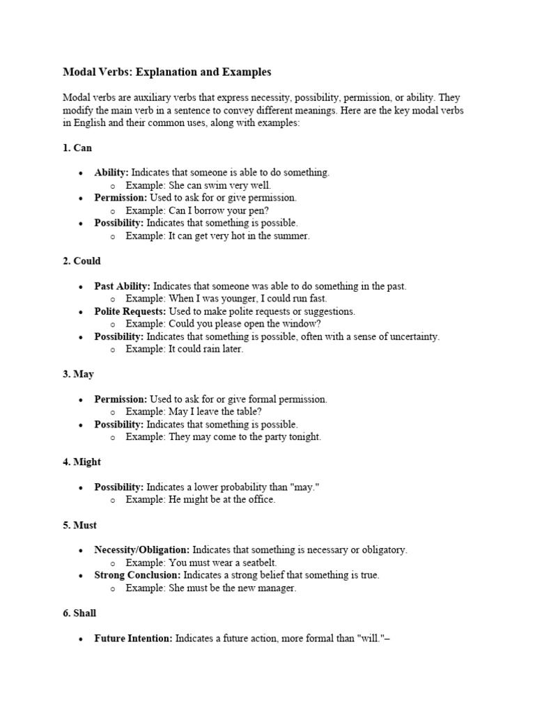 Modal Verbs2 | PDF | Verb | Semantics