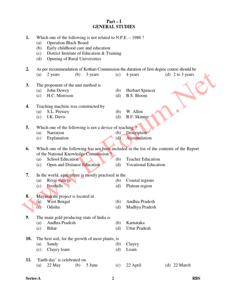 PLS Gen. Studies SET-A (2015 Govt. Polytechnic UKPSC) | PDF
