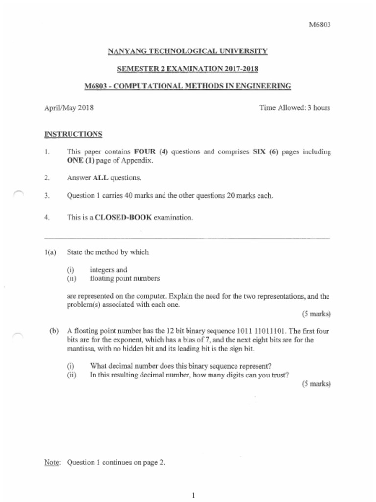 M6803 Semester-2 AY2017-2018 | PDF