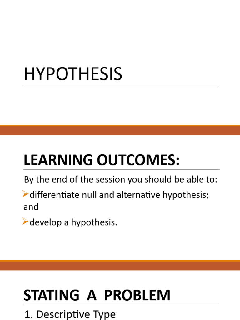Hypothesis Types and Development | PDF | Hypothesis | Dependent And ...
