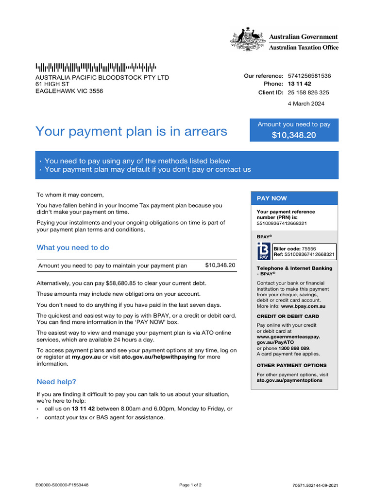 Your Payment Plan Is in Arrears 2024 | PDF | Payments | Services (Economics)