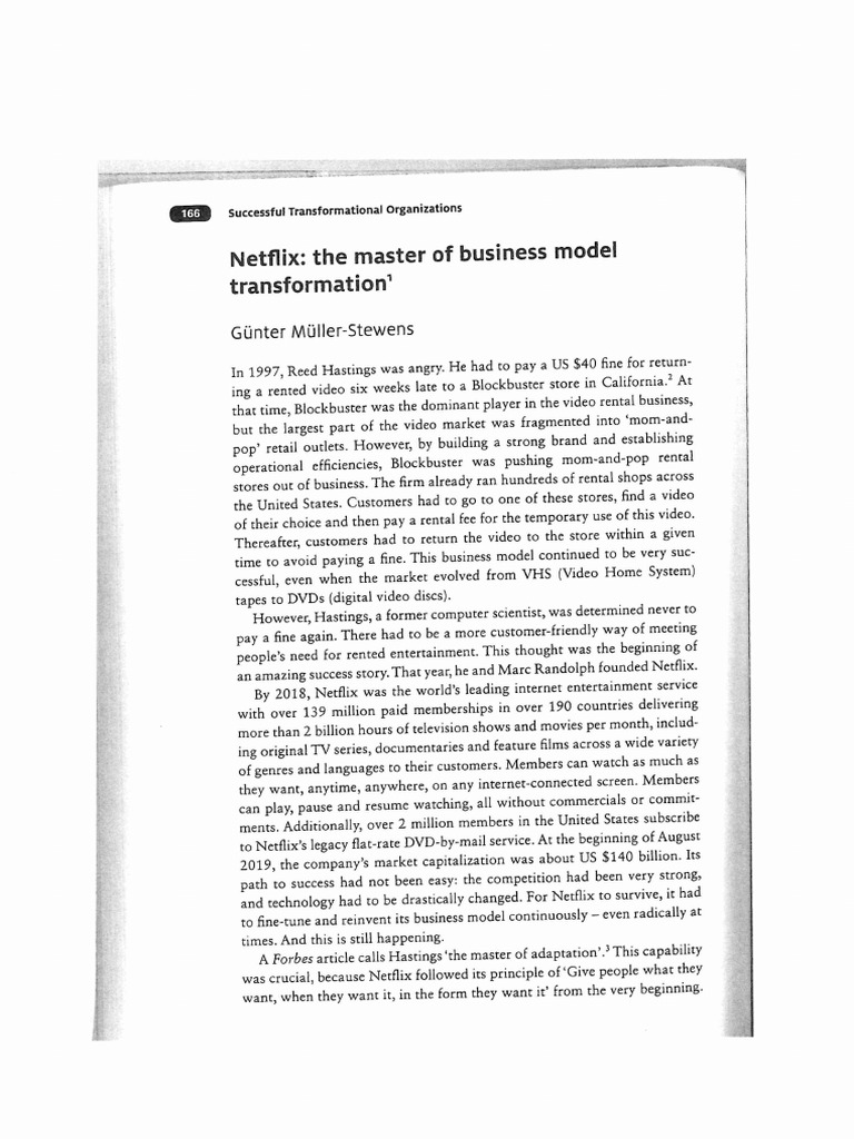 Netflix's Business Model Transformation | PDF | Netflix | Streaming Media