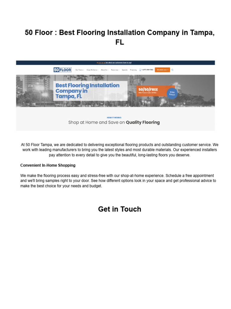 50 Floor: Tampa's Flooring Experts | PDF | Flooring | Building Engineering