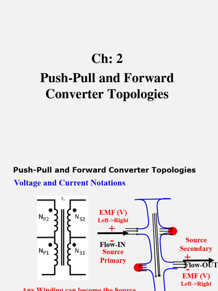 Push-Pull and Forward Converter Basics | PDF | Inductor | Transformer