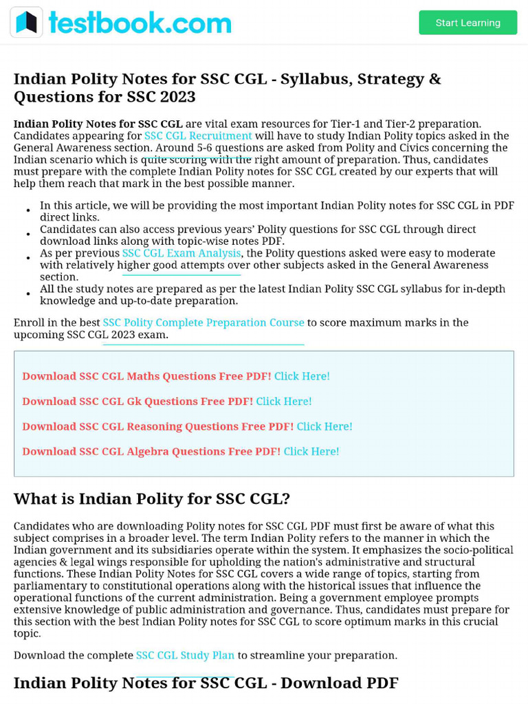 Indian Polity Notes | PDF
